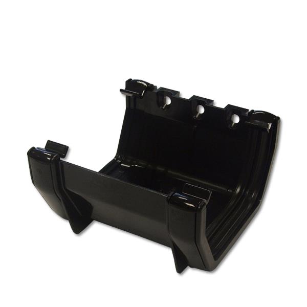 uPVC Black Square Gutter Union Bracket | DirectPlastics.com