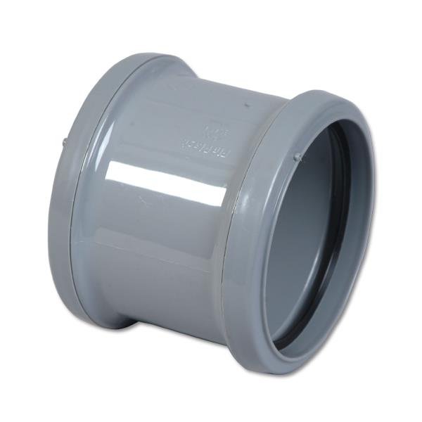 uPVC Grey Double Socket Pipe Coupling | DirectPlastics.com