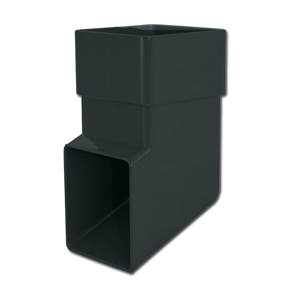 uPVC Anthracite Grey Square Downpipe Shoe | DirectPlastics.com