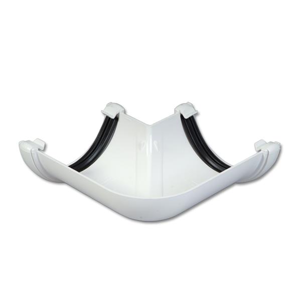 uPVC White Half-Round Gutter Angle | DirectPlastics.com