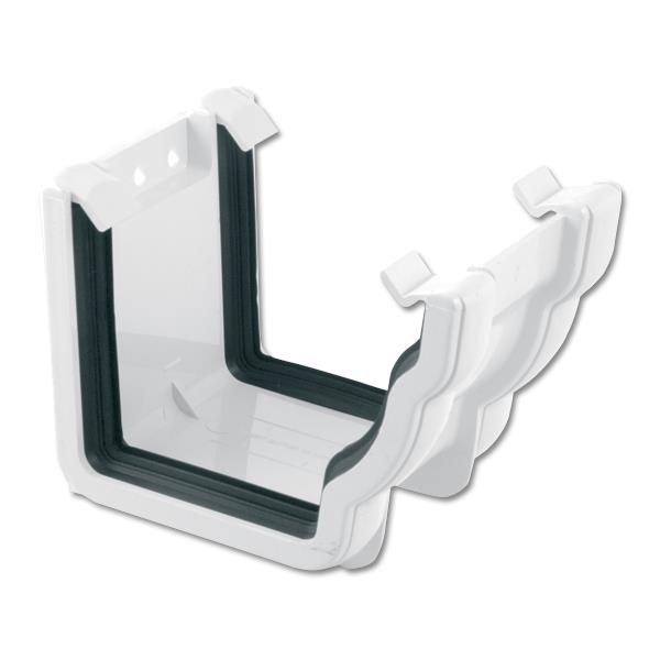 uPVC White Ogee Gutter Union | DirectPlastics.com