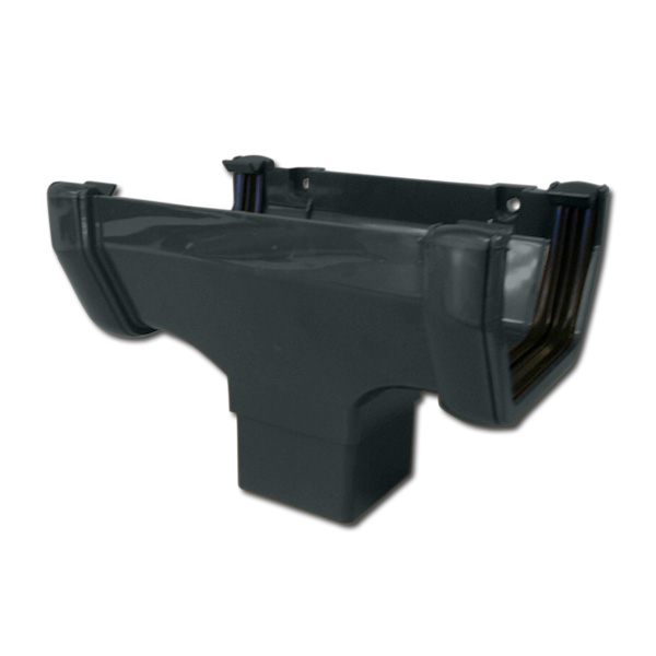 Anthracite Square Gutter Run Outlet | DirectPlastics.com