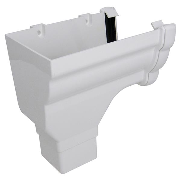 uPVC White Ogee Gutter Running Outlet | DirectPlastics.com