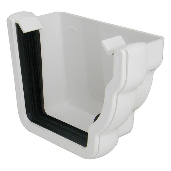 uPVC White Ogee Gutter Stop-End | DirectPlastics.com