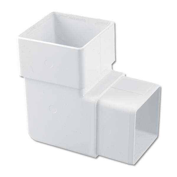 uPVC White Square Downpipe Offset Bend | DirectPlastics.com