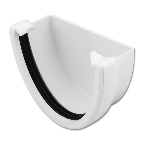 uPVC White High-Capacity Gutter Stop-End | DirectPlastics.com