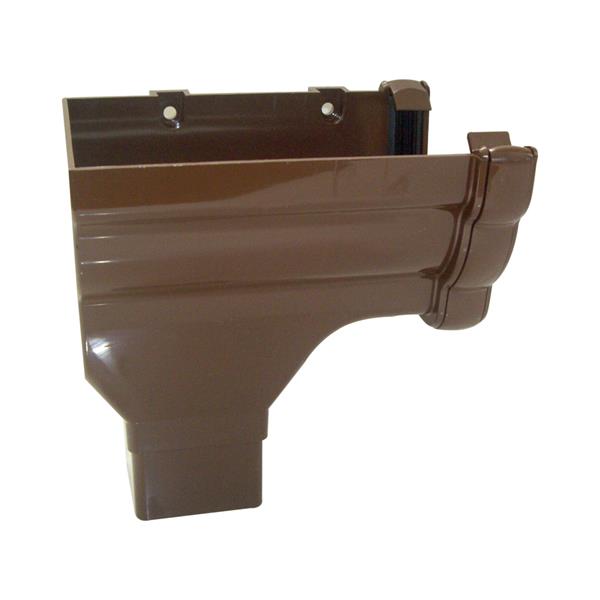 uPVC Brown Ogee Gutter Running Outlet | DirectPlastics.com