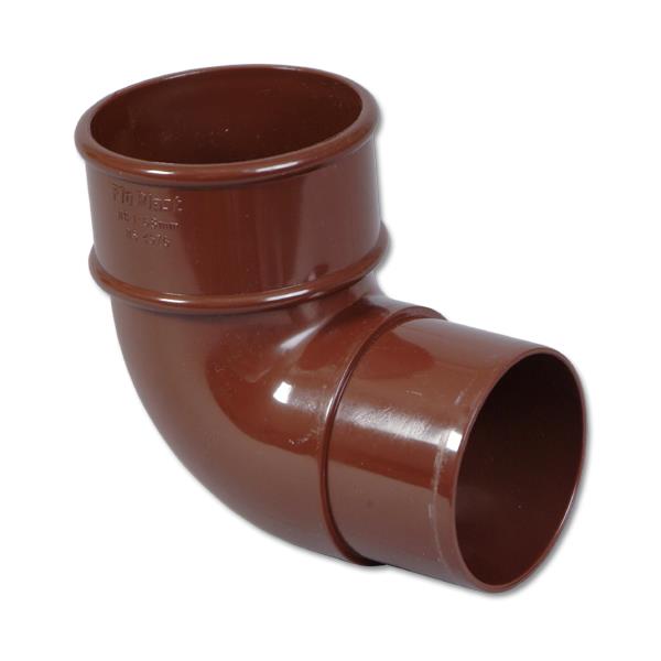 uPVC Brown Round Downpipe Offset Bend | DirectPlastics.com
