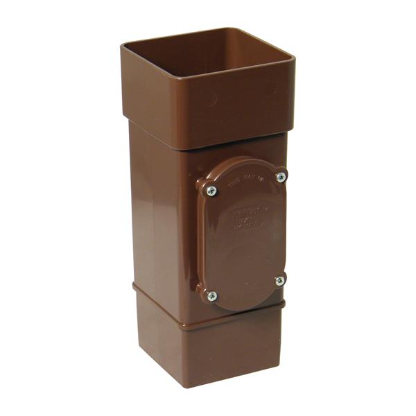 Brown Square Downpipe Access Pipe | directPlastics.com