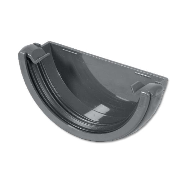 Grey Half-Round Gutter Stop Ends | DirectPlastics.com
