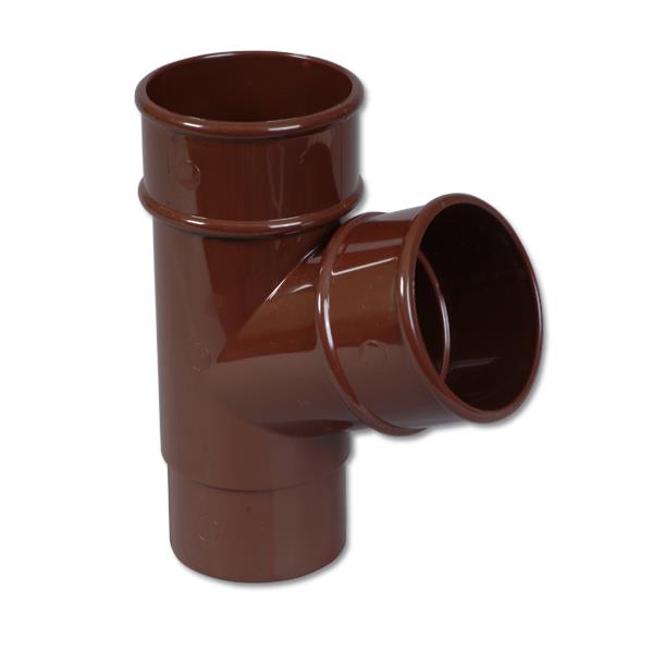 uPVC Brown 68mm Round Downpipe 67.5° Branch | DirectPlastics.com