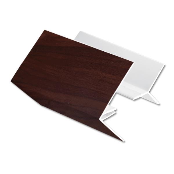uPVC Rosewood 2-Part External Corner Cladding Trim